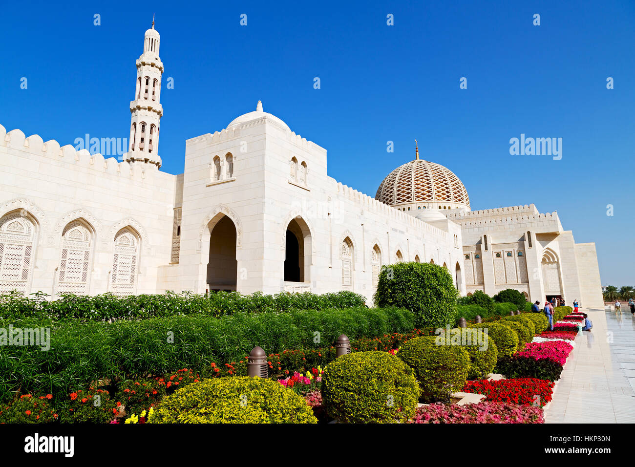 minaret and religion in clear sky in oman muscat the old mosque Stock ...