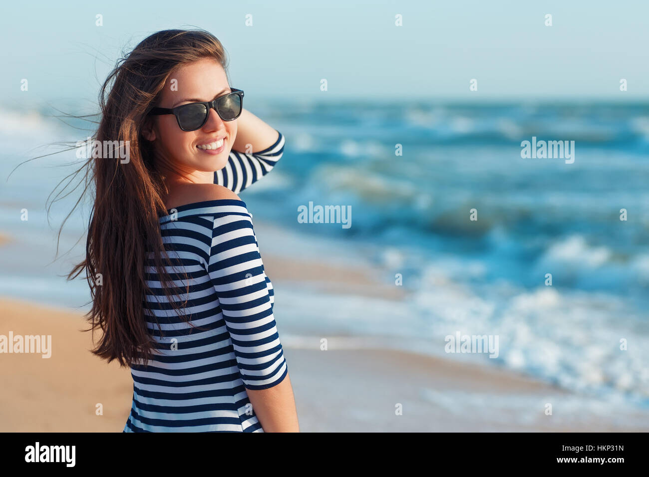 Caribbean portrait smile beach hi-res stock photography and images - Alamy