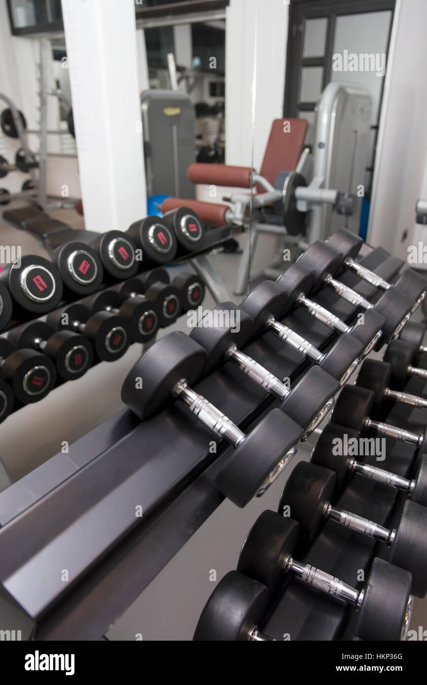 Interior of gym for bodybuilding Stock Photo - Alamy