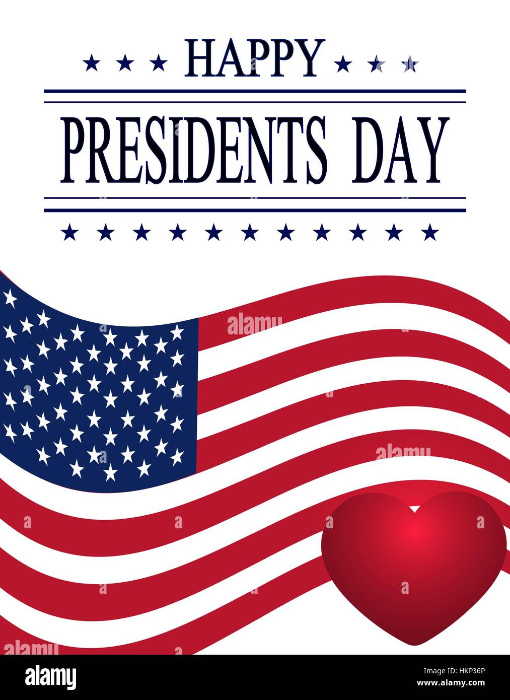 Presidents Day. Greeting card on white. Isolated. Welcome sign and a ...