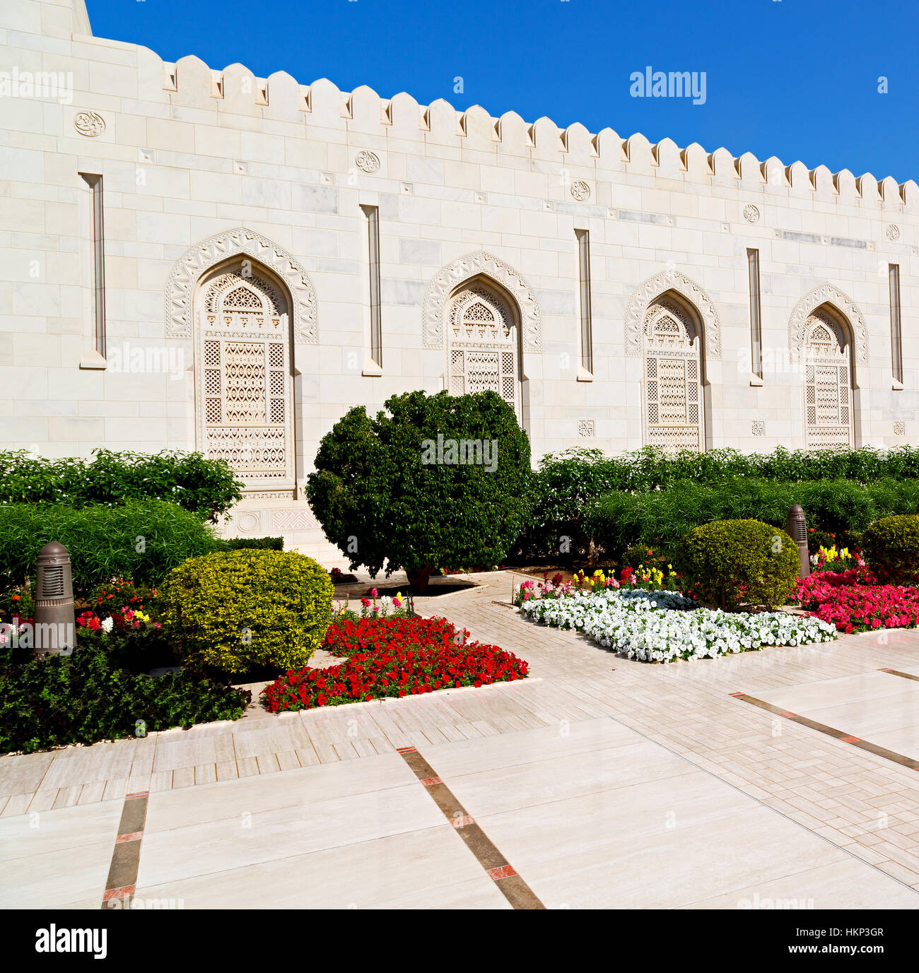 minaret and religion in clear sky in oman muscat the old mosque Stock ...