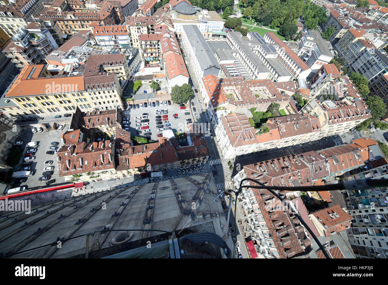 aerial view of the city of Turin from the highest building in the city ...