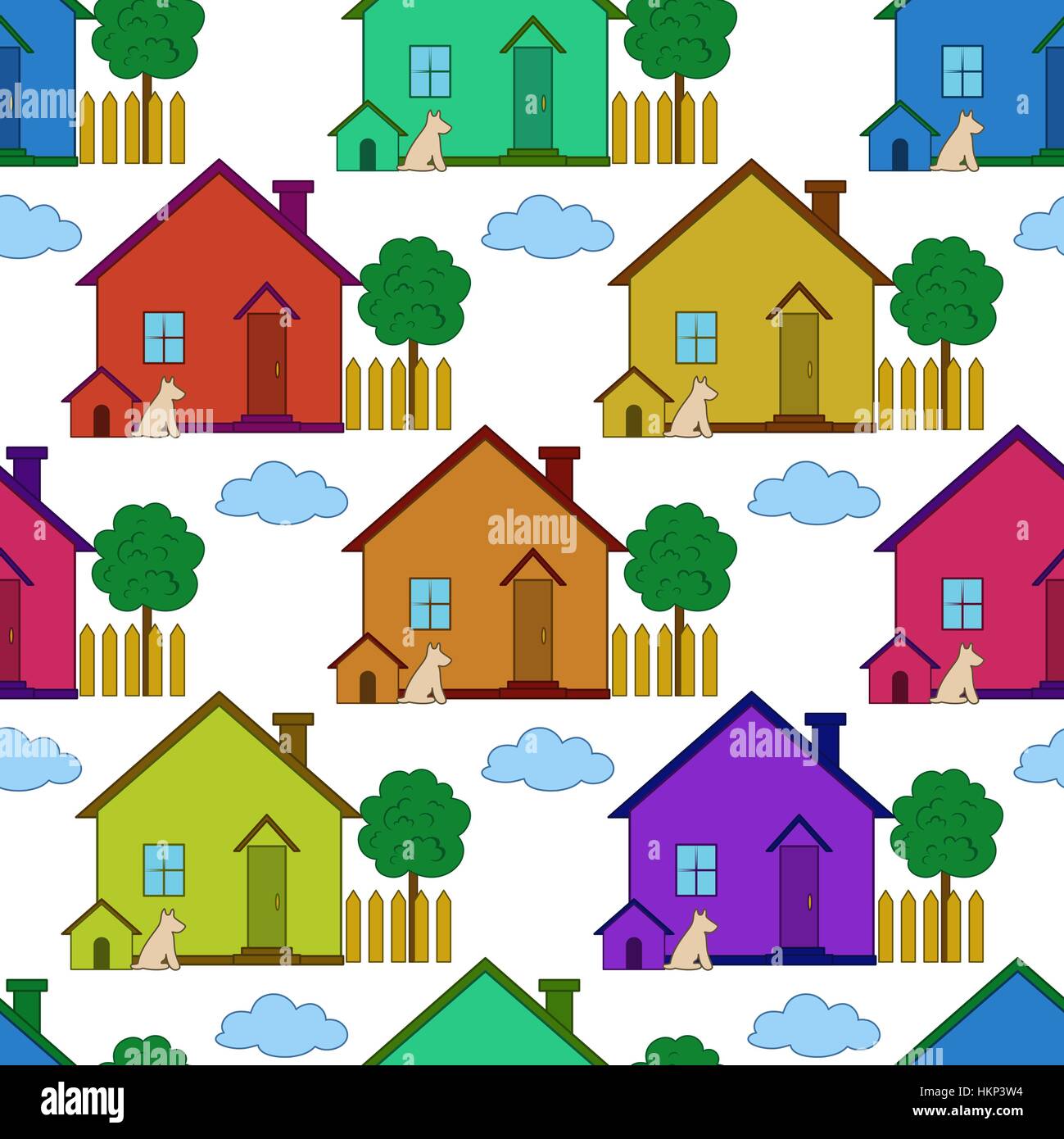 White facade houses Stock Vector Images - Alamy