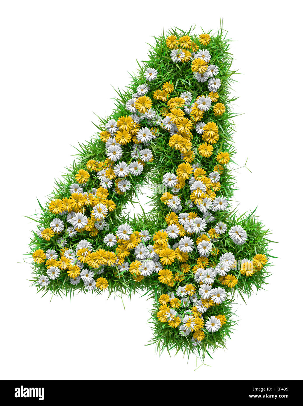 Number 4 of Green Grass And Flowers Stock Photo - Alamy