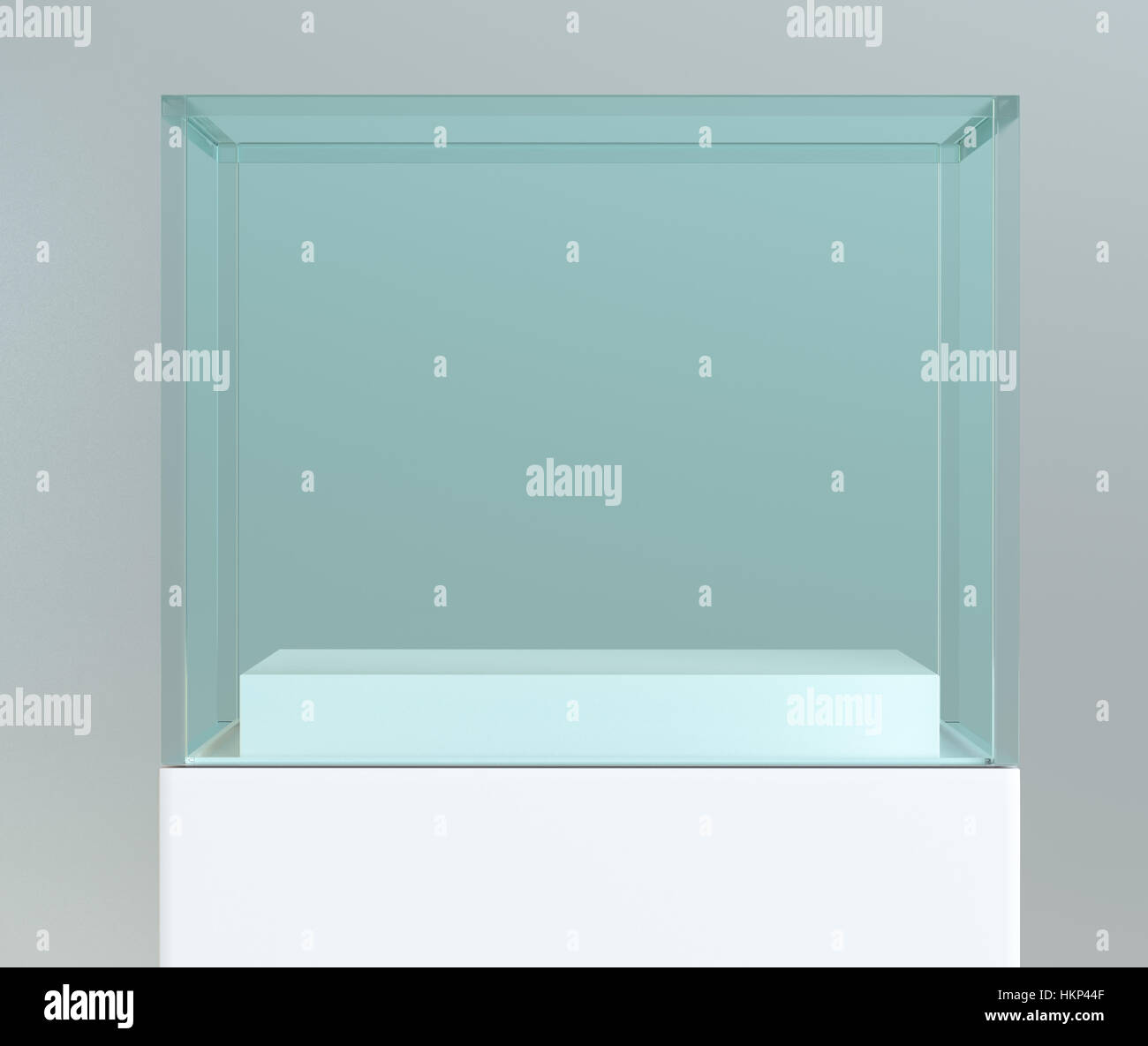 Empty glass showcase for exhibit Stock Photo - Alamy