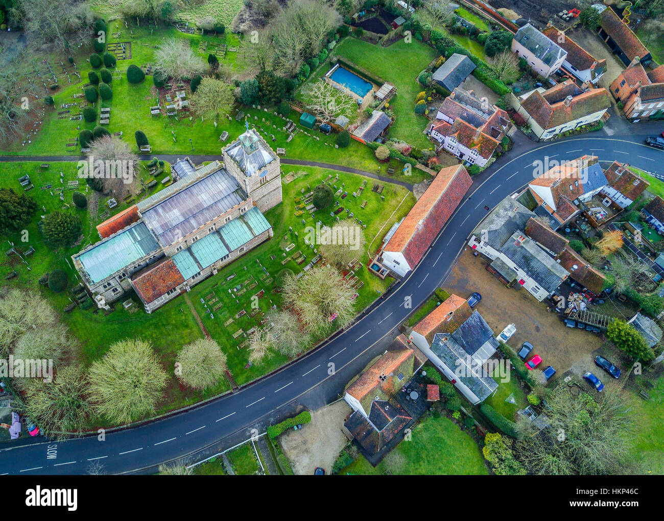 Aerial overhead village hi-res stock photography and images - Alamy