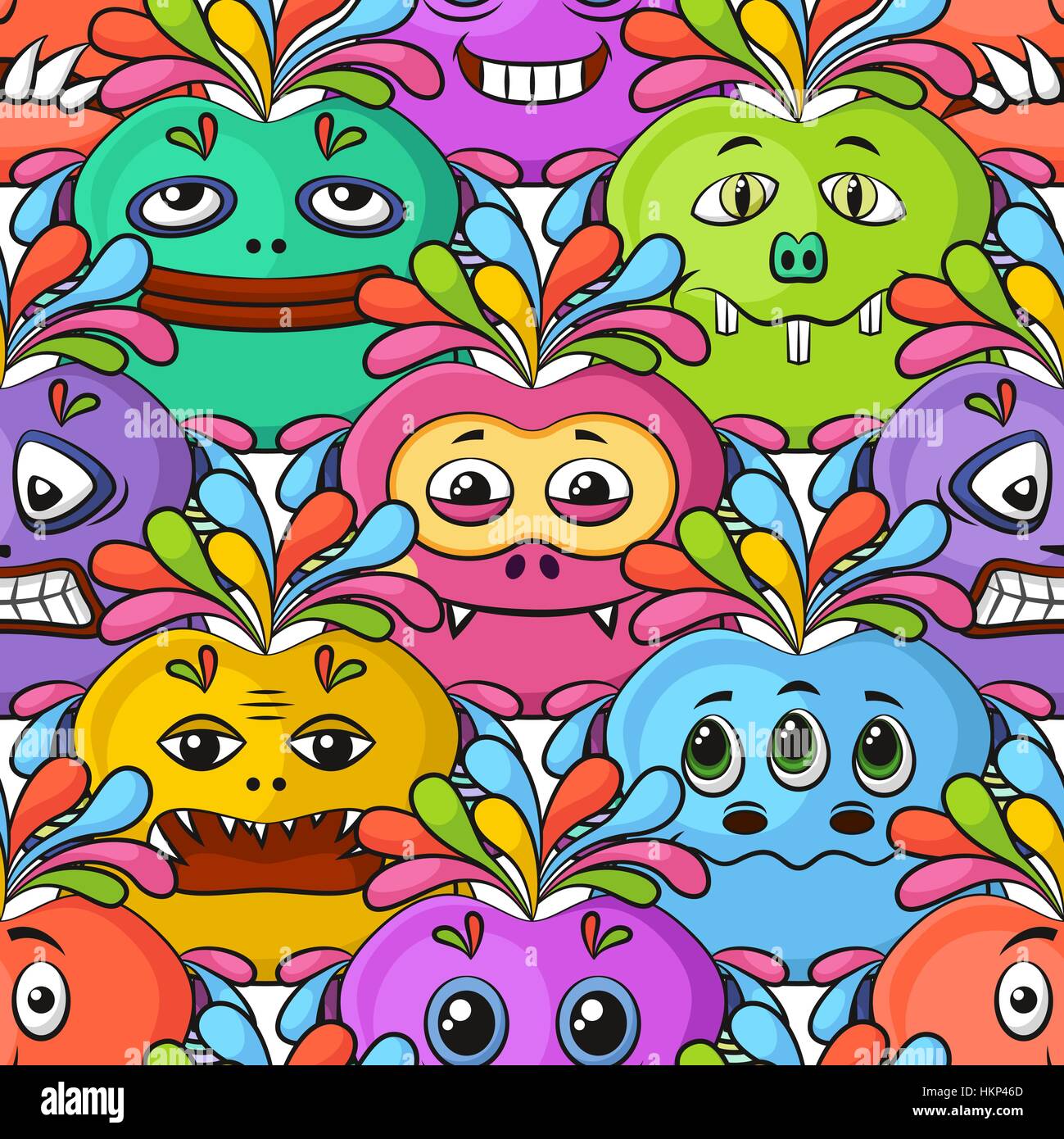 Cartoon Monsters Seamless Stock Vector Image & Art - Alamy