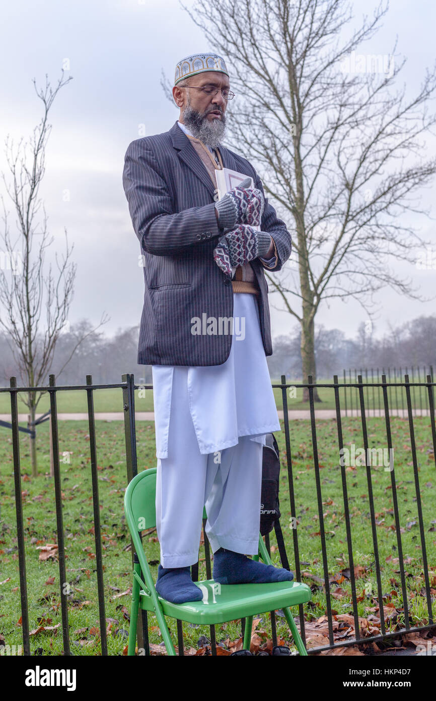 Preacher on chair Stock Photo - Alamy