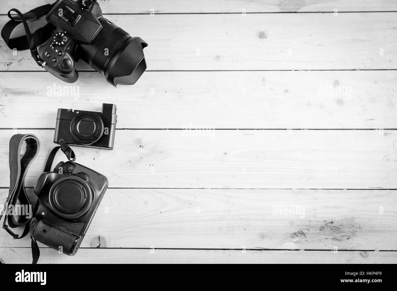 Wooden table background Black and White Stock Photos & Images - Alamy