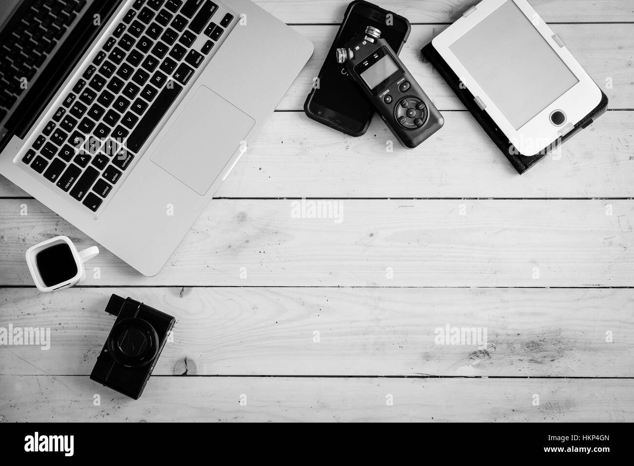 Desk computer various digital gadgets hi-res stock photography and ...