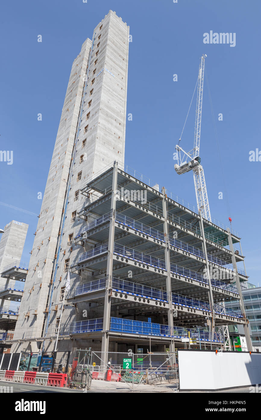 Construction progress on a new concrete framed tower building ...
