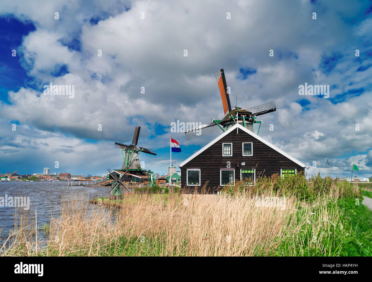 Dutch wind mills Stock Photo - Alamy