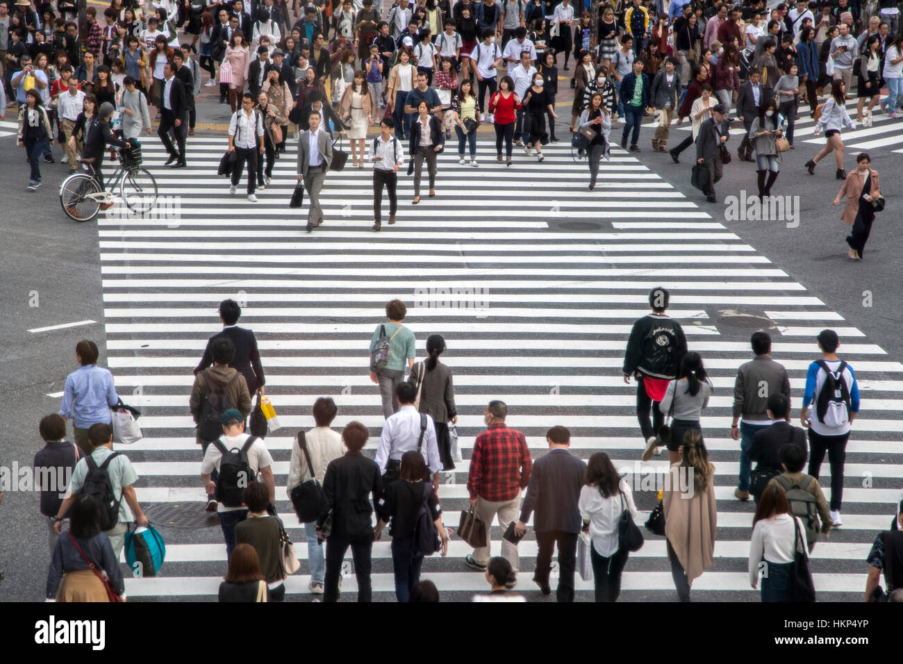 TOKYO, JAPAN - OCTOBER 12, 2016: Unidentified people on the street in ...