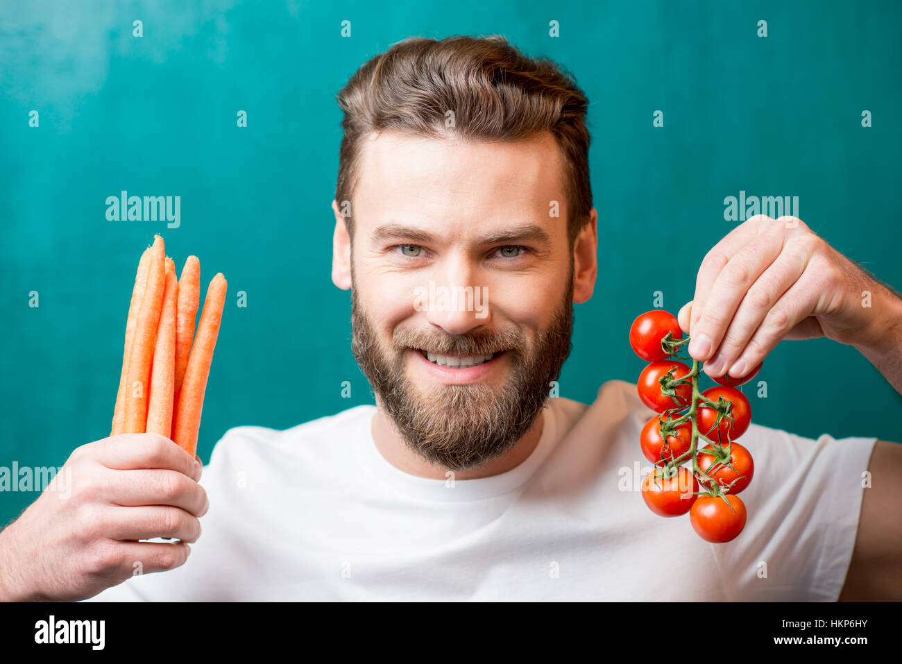 Man with healthy food Stock Photo - Alamy