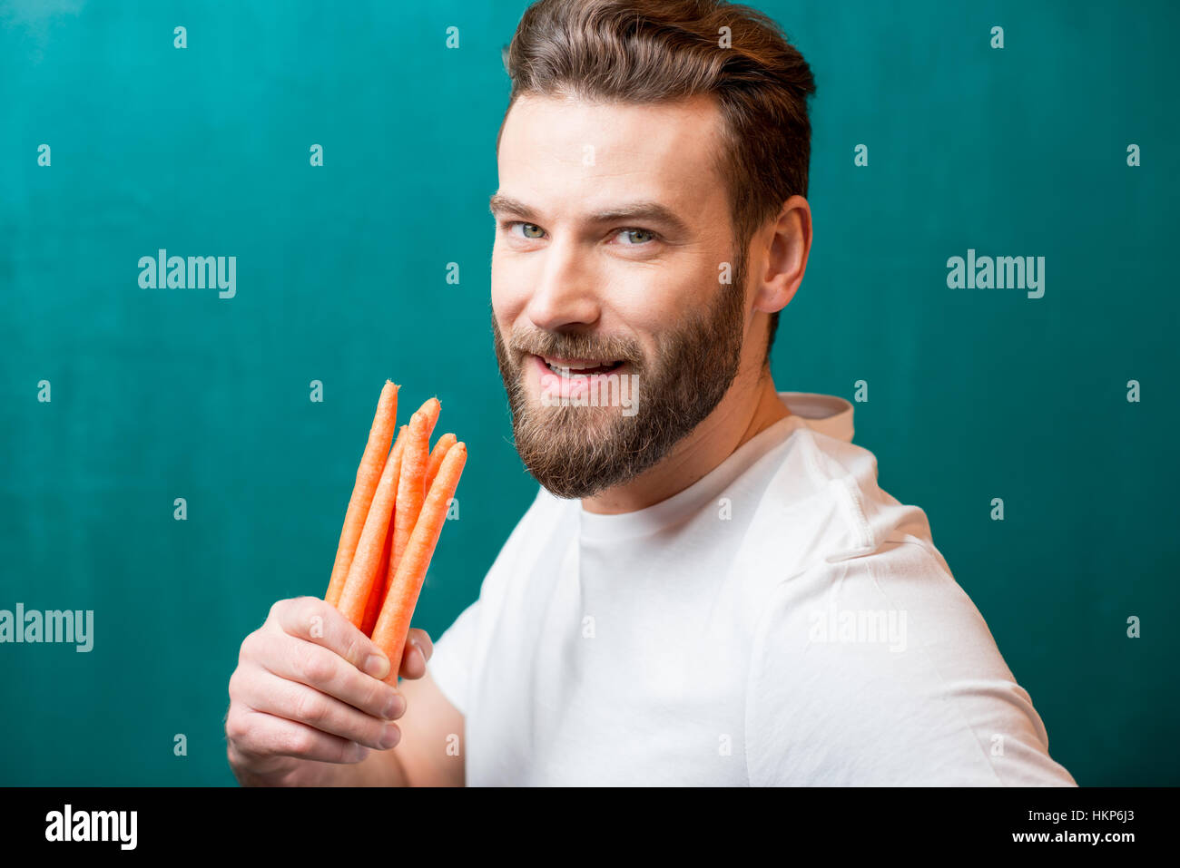 Man with healthy food Stock Photo - Alamy