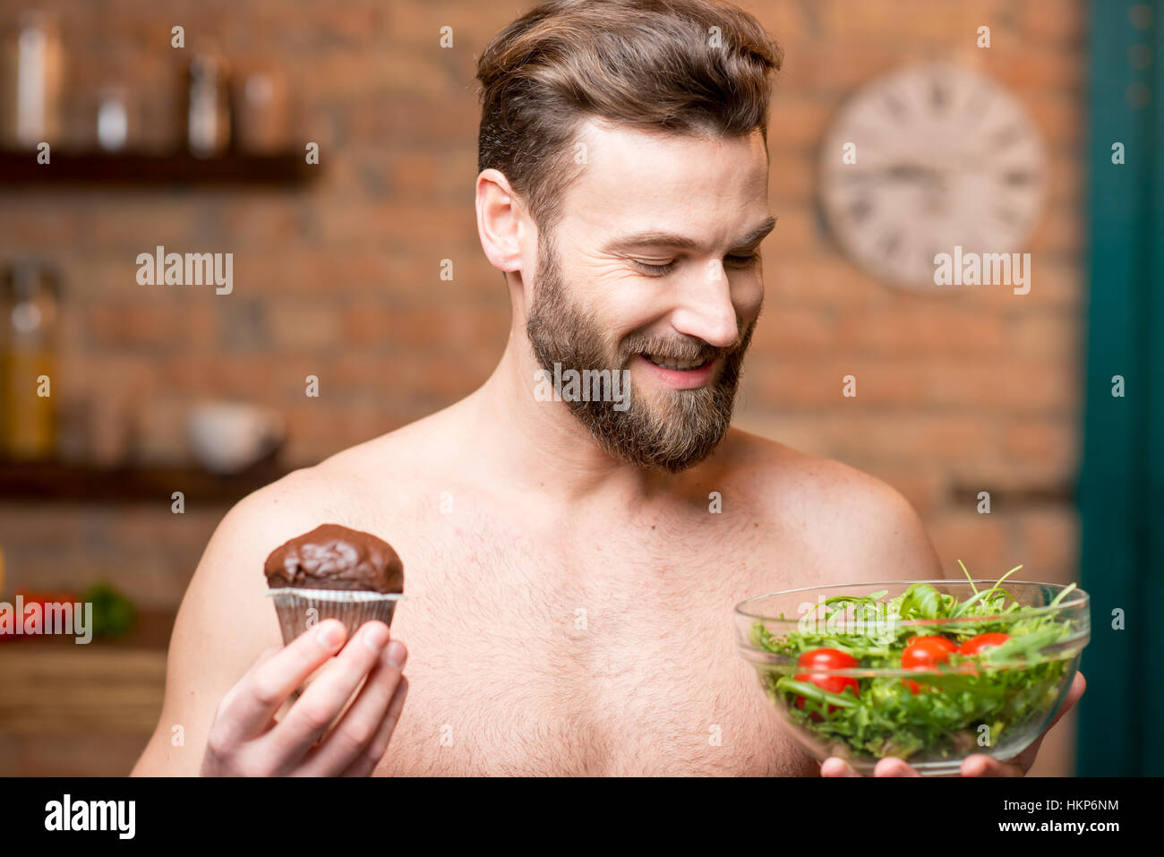 Man healthy unhealthy food hi-res stock photography and images - Alamy