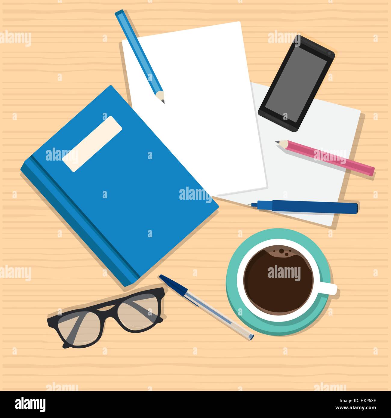 Group of objects top view Stock Vector Images - Alamy