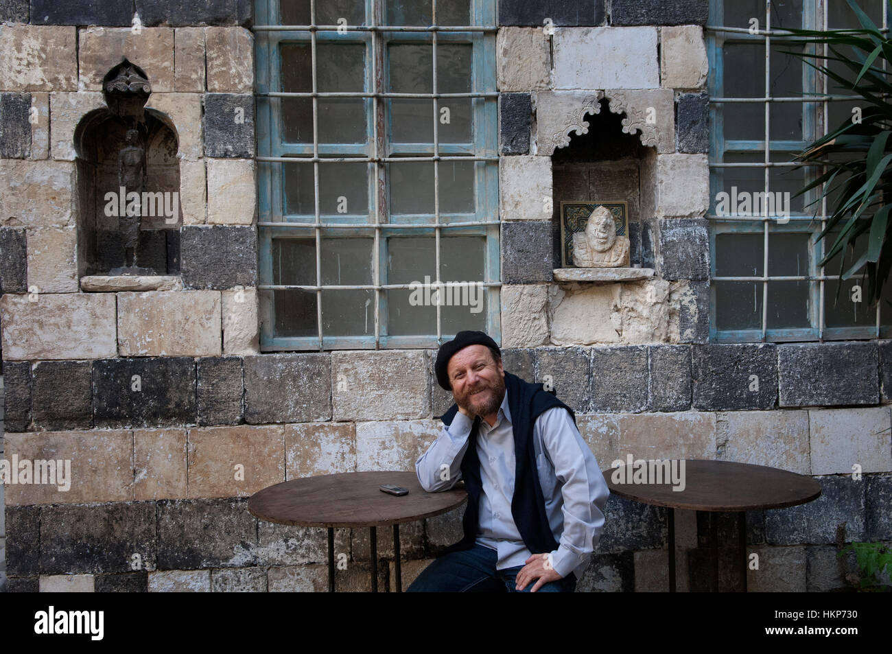 Mustafa Ali Syria Artist in his Gallery in Damascus Syria Stock Photo ...