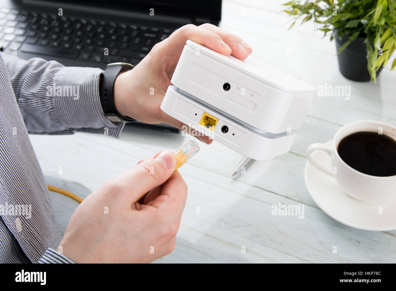 Laptop wifi hotspot hi-res stock photography and images - Alamy