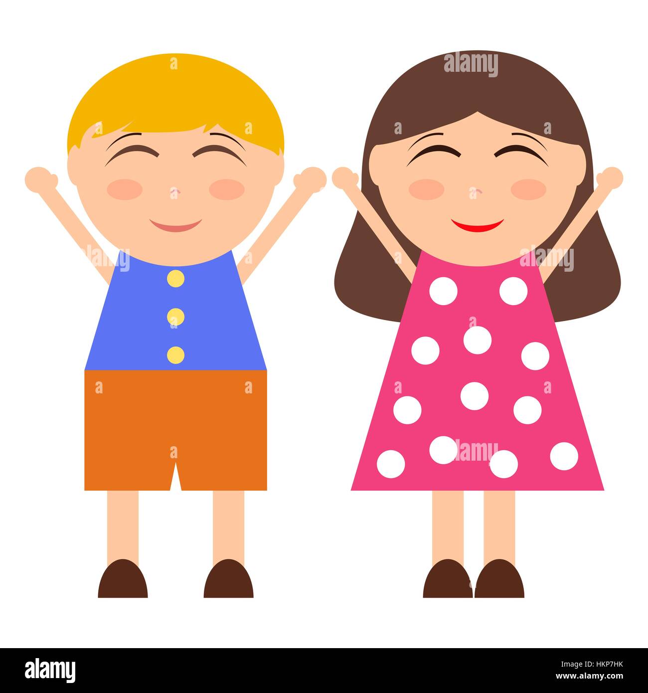 Cartoon boy and girl Stock Vector Image & Art - Alamy