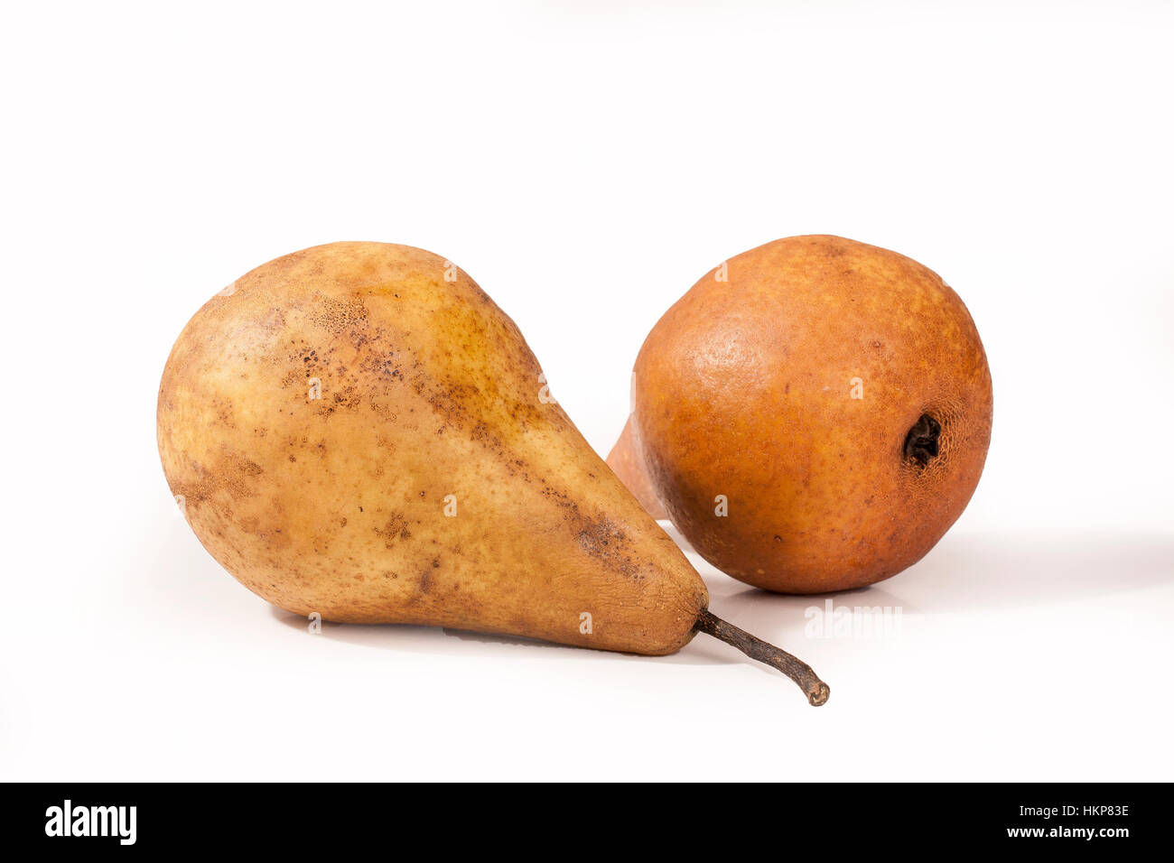 Brown pears pear fruit in white isolated studio background Stock Photo ...