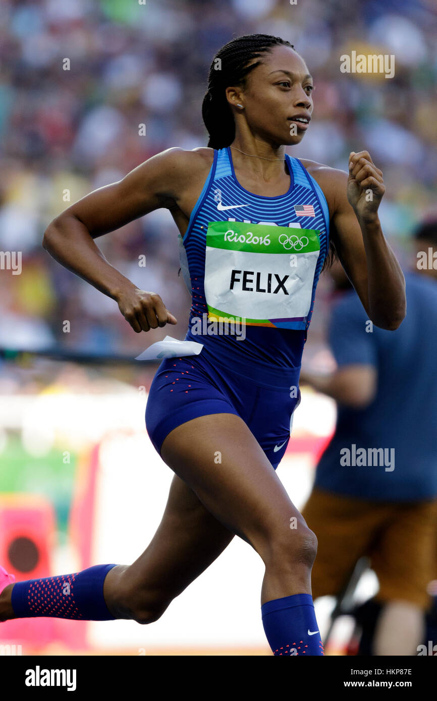 Rio de Janeiro, Brazil. 13 August 2016. Athletics, Allyson Felix (USA ...