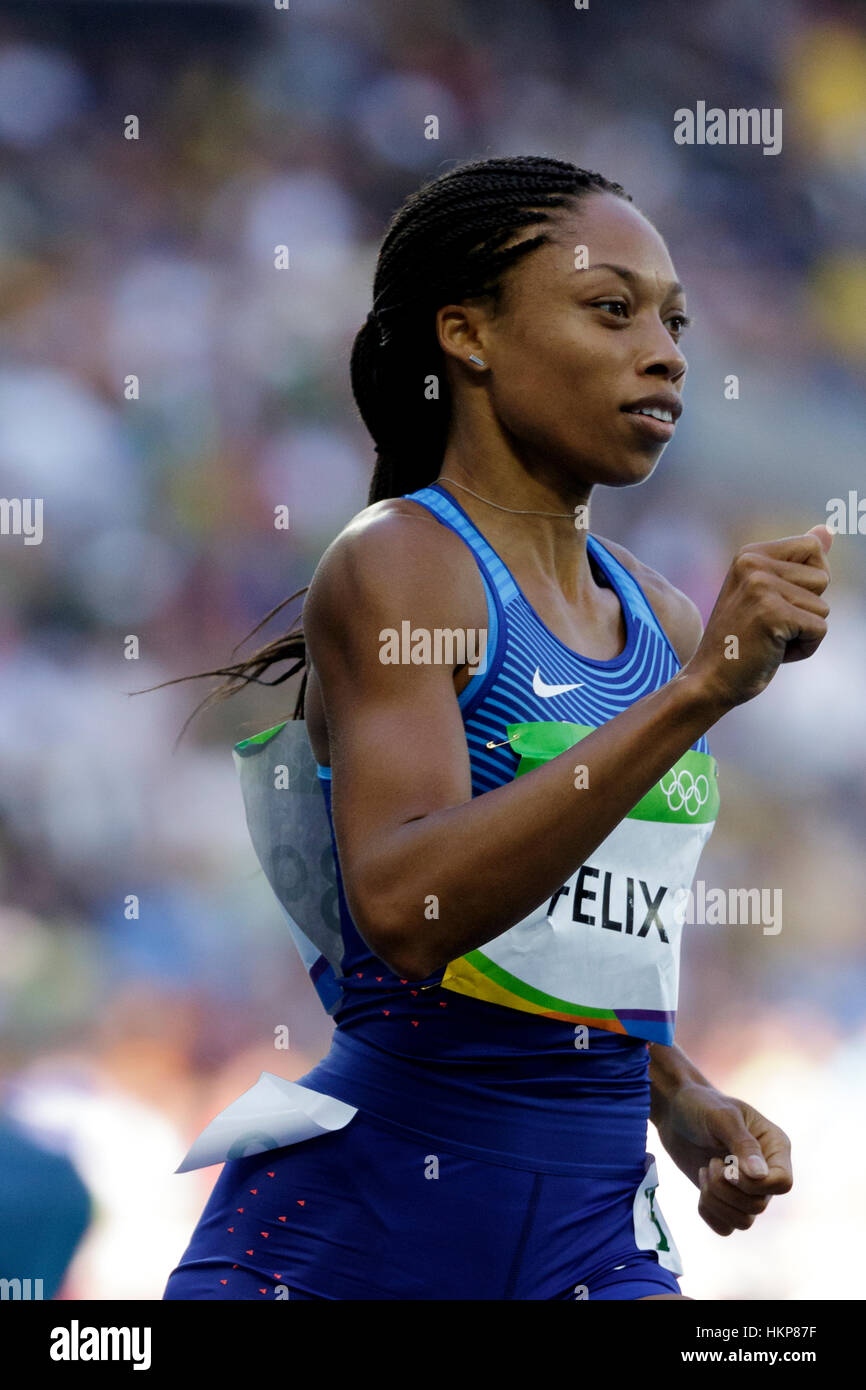 Rio de Janeiro, Brazil. 13 August 2016. Athletics, Allyson Felix (USA ...
