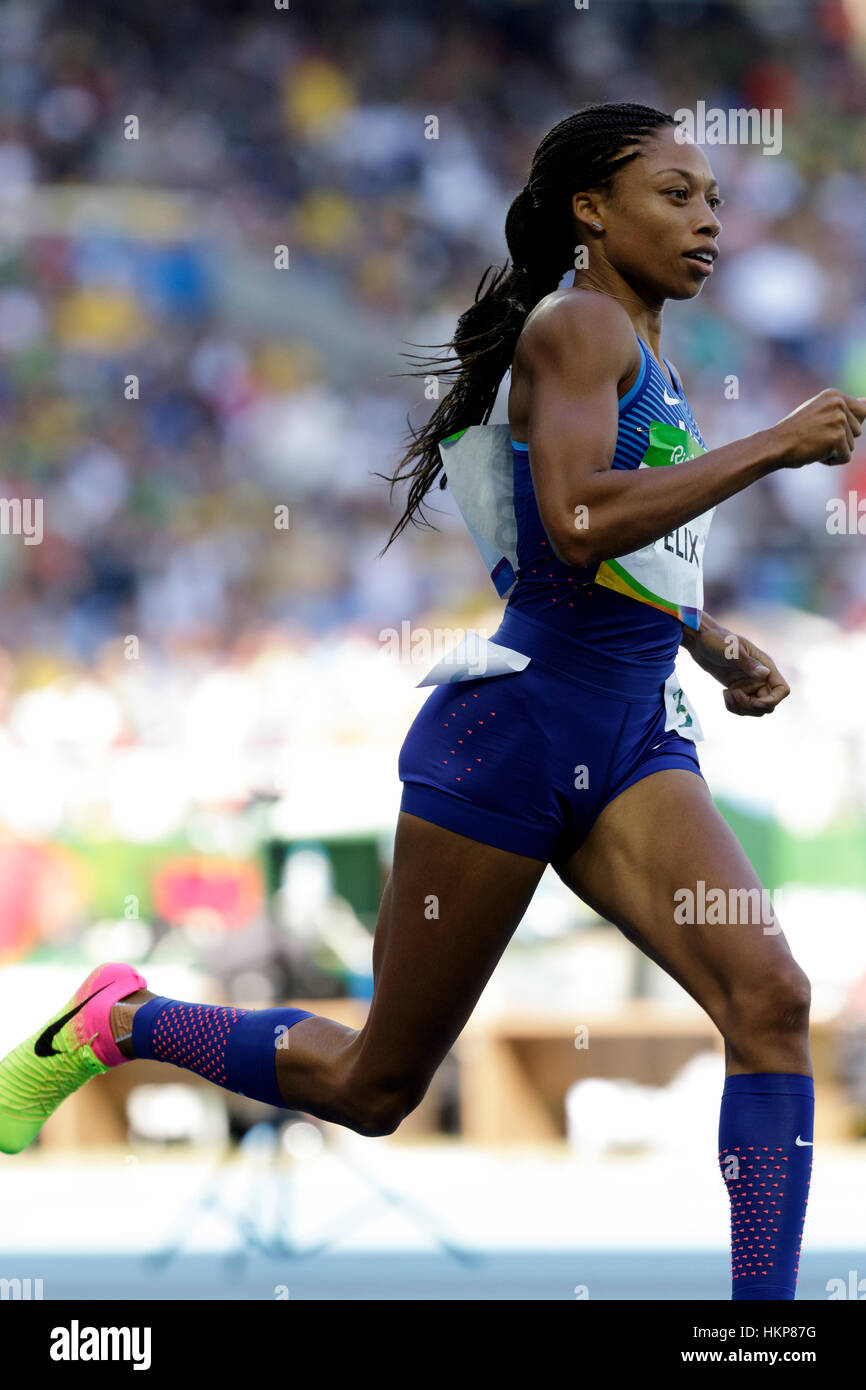 Rio de Janeiro, Brazil. 13 August 2016. Athletics, Allyson Felix (USA ...