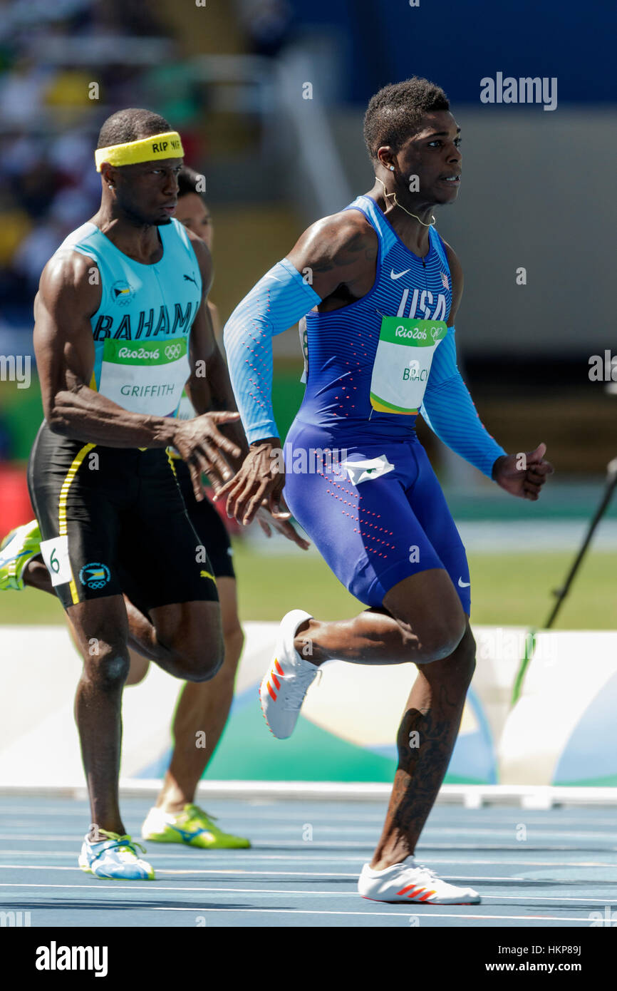Rio de Janeiro, Brazil. 13 August 2016. Marvin Bracy (USA) competing in ...