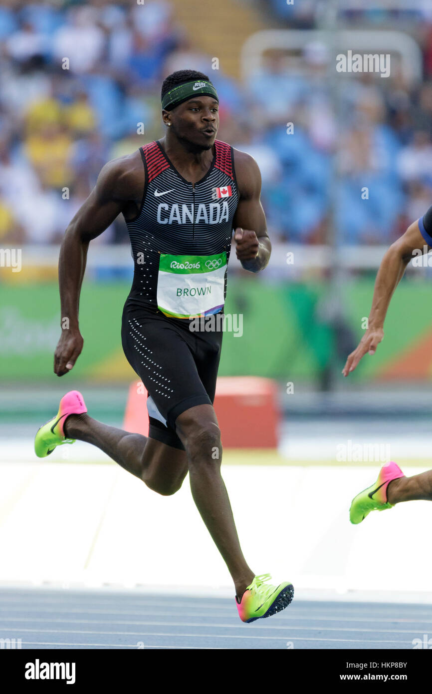 Rio de Janeiro, Brazil. 13 August 2016. Aaron Brown (CAN) competing in ...
