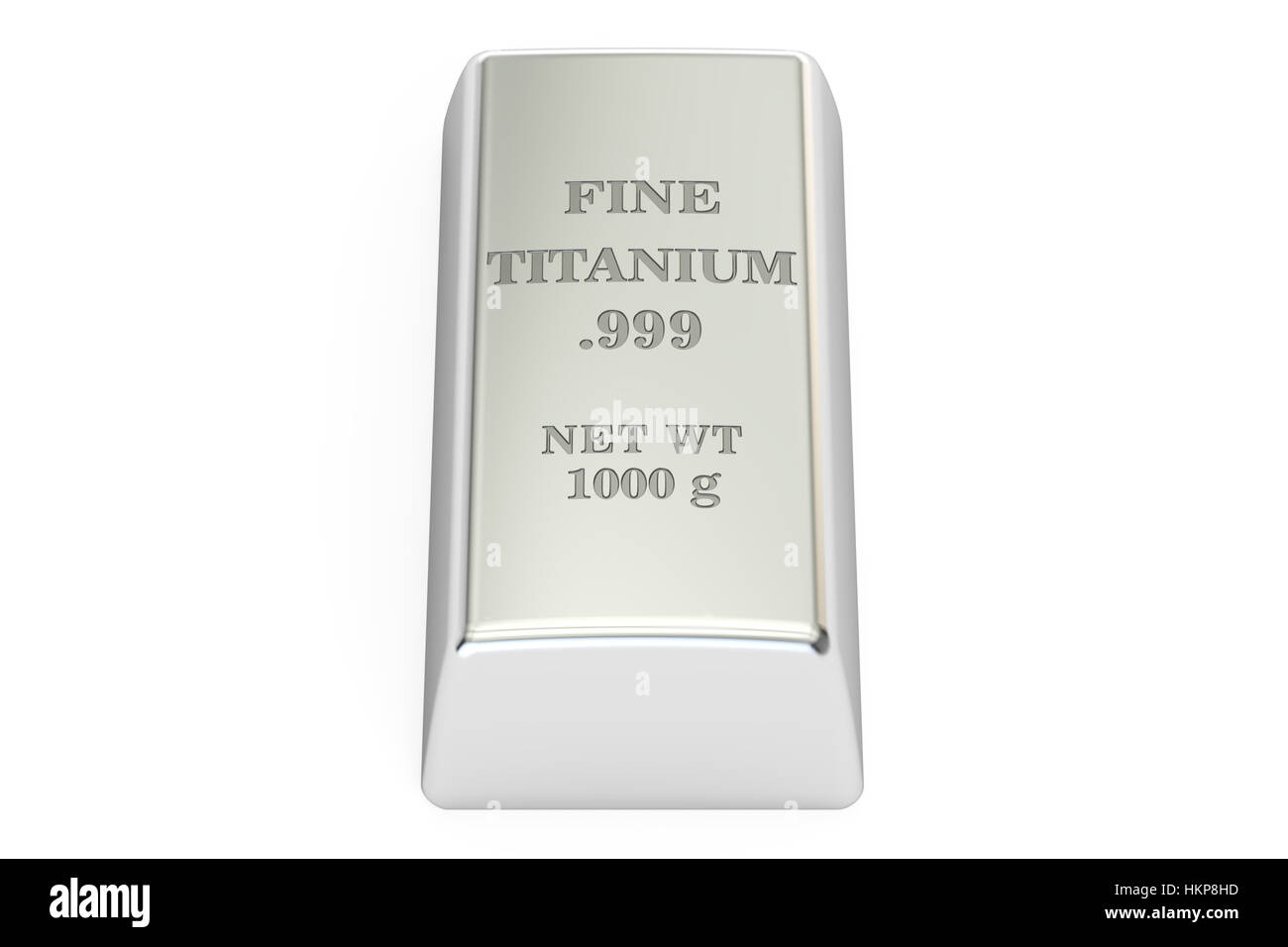 titanium ingot, 3D rendering isolated on white background Stock Photo ...