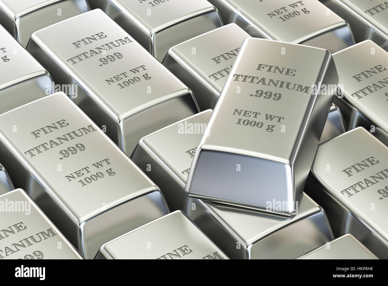 titanium ingots background, 3D rendering Stock Photo - Alamy
