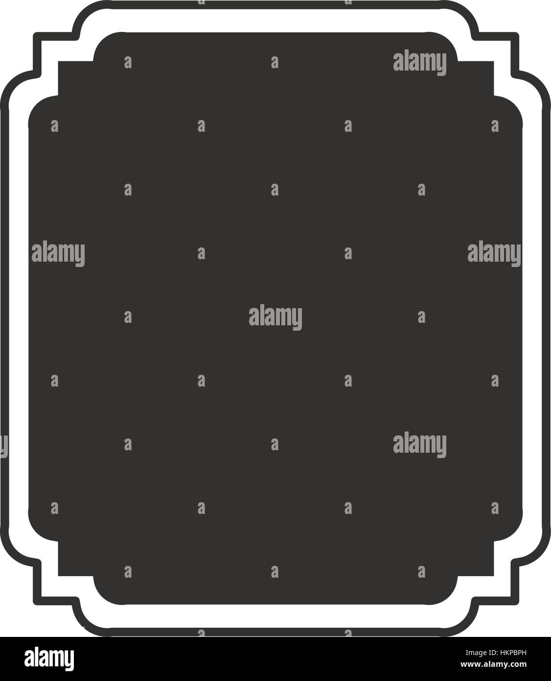 silhouette rectangle border heraldic decorative frame vector ...