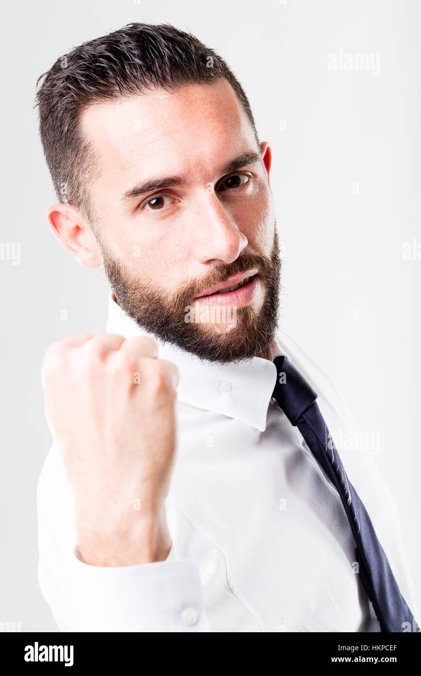 proud businessman celebrating his victory with you, his best honest ...