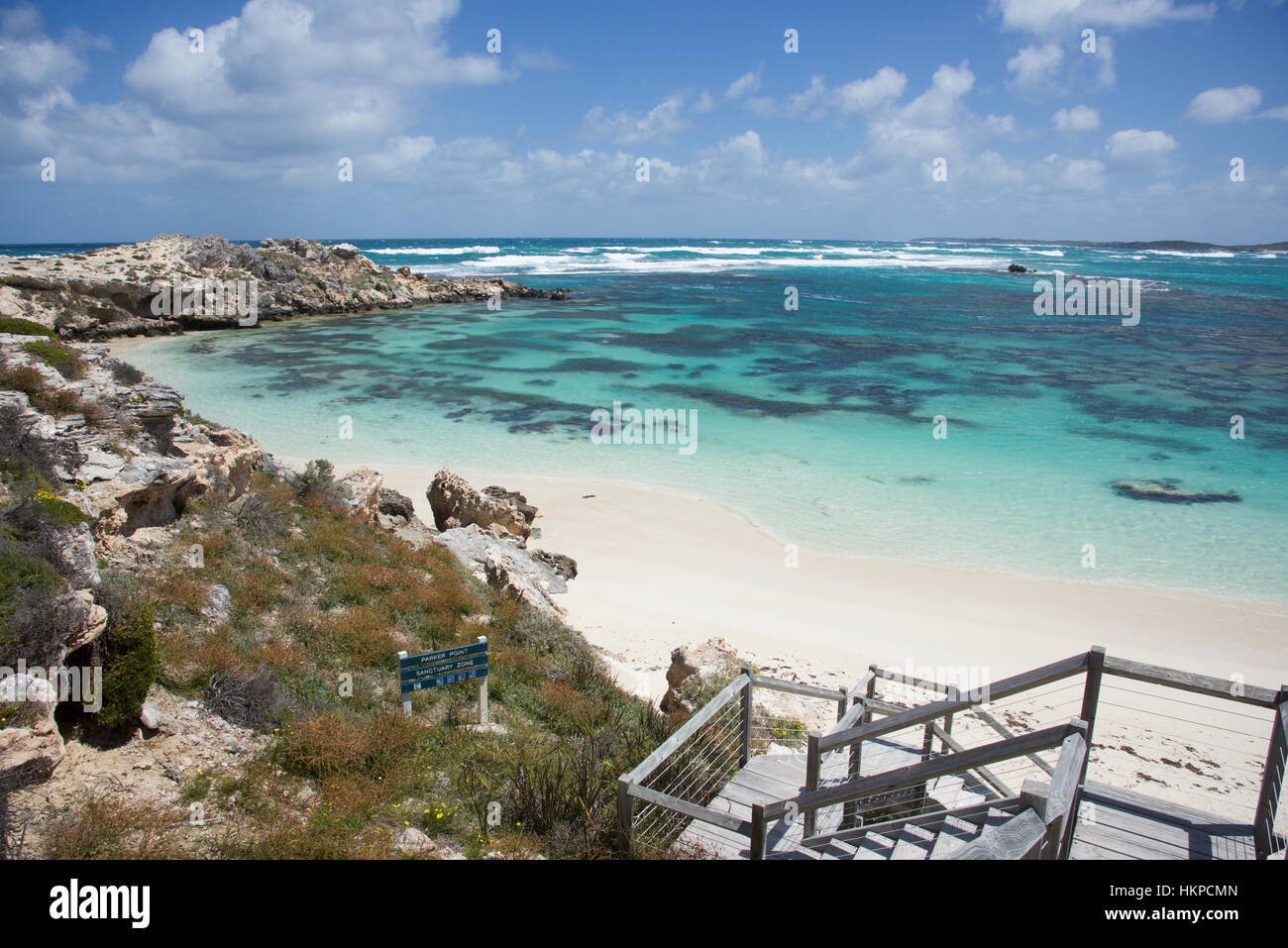 Dunes, beach and limestone rock with the Indian Ocean seascape and reef ...