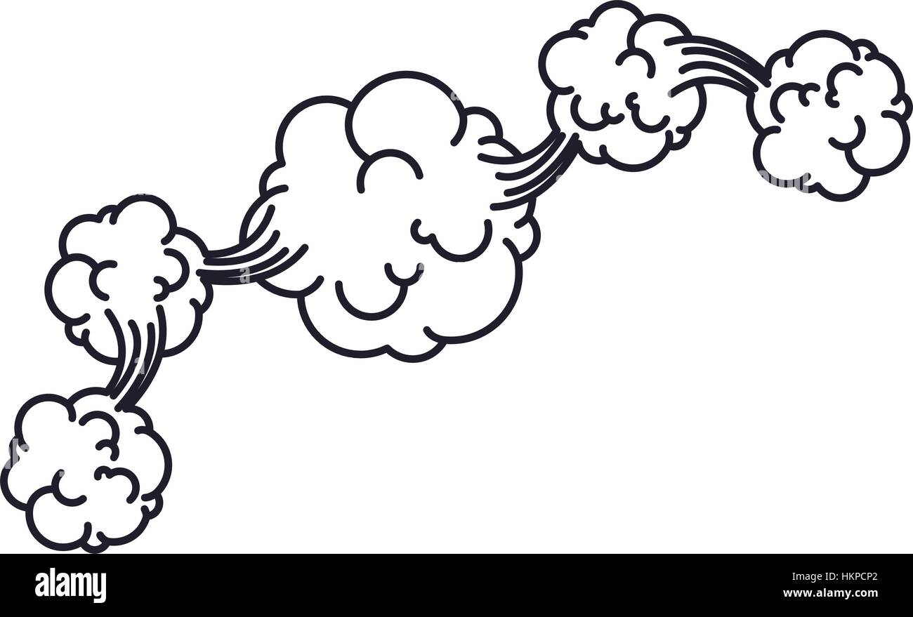 contour explosion steam cloud with cumulus line . Vector illustration ...
