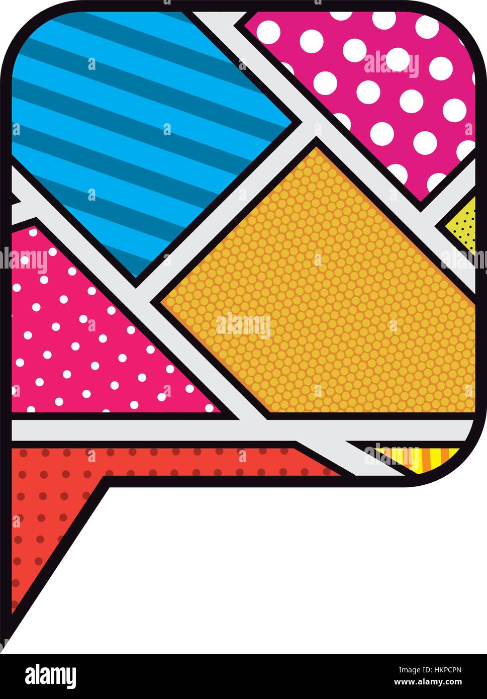 colorful rounded square callout in pop art vector illustration Stock ...