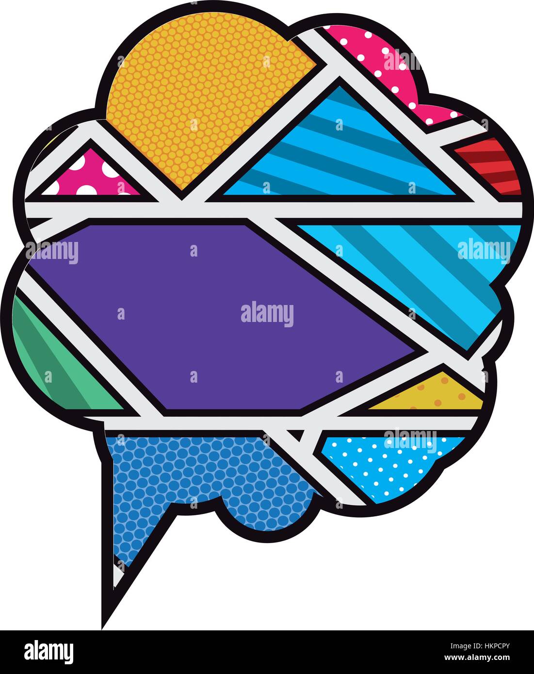 colorful cloud callout with cumulus in pop art vector illustration ...