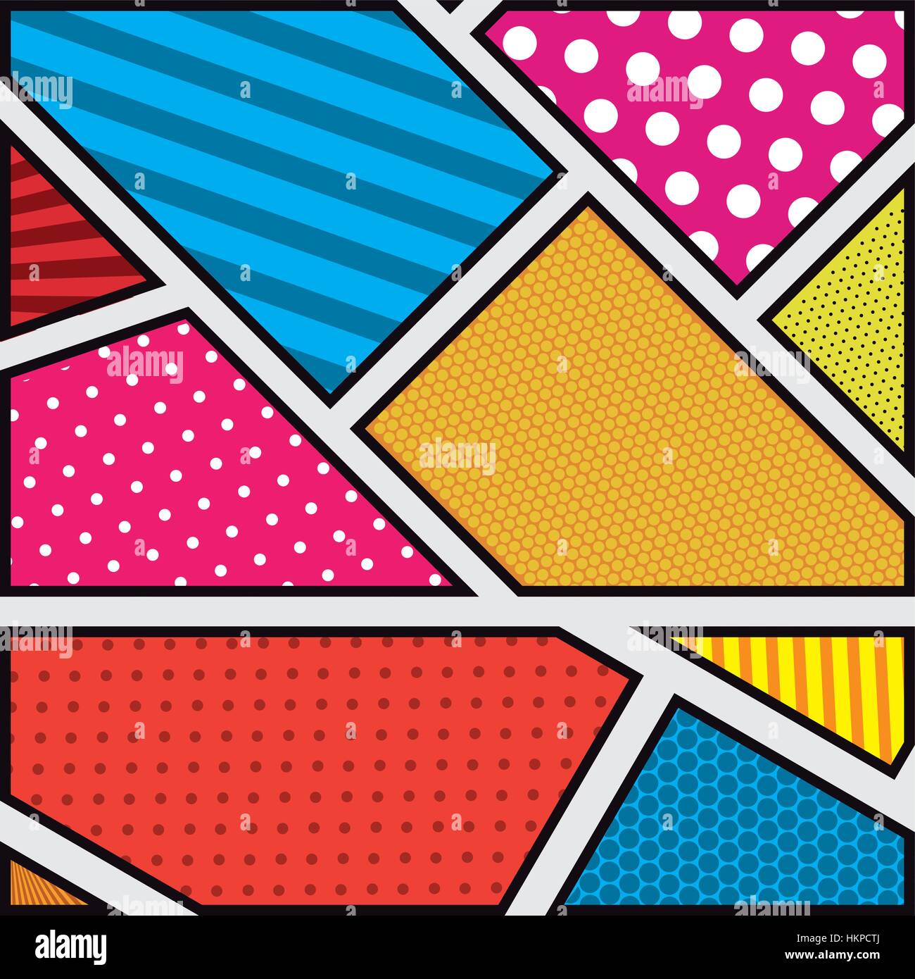 background colorful abstract in pop art with geometic shapes vector ...