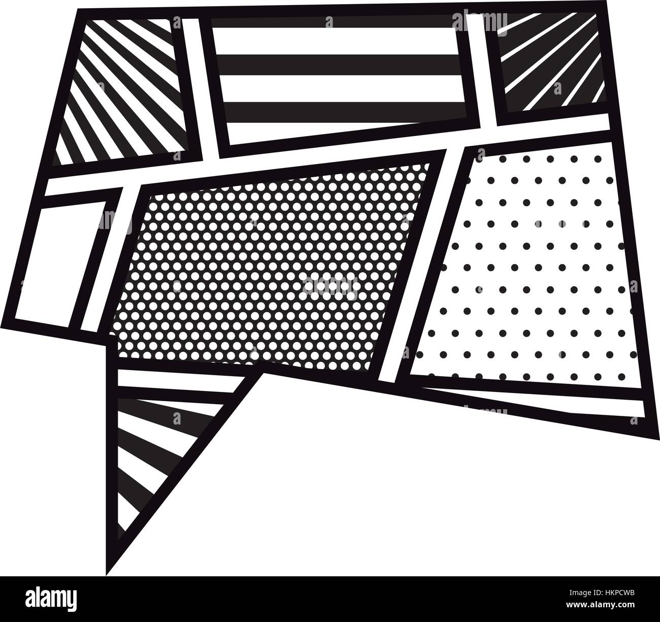 monochrome rectangle callout in pop art vector illustration Stock ...