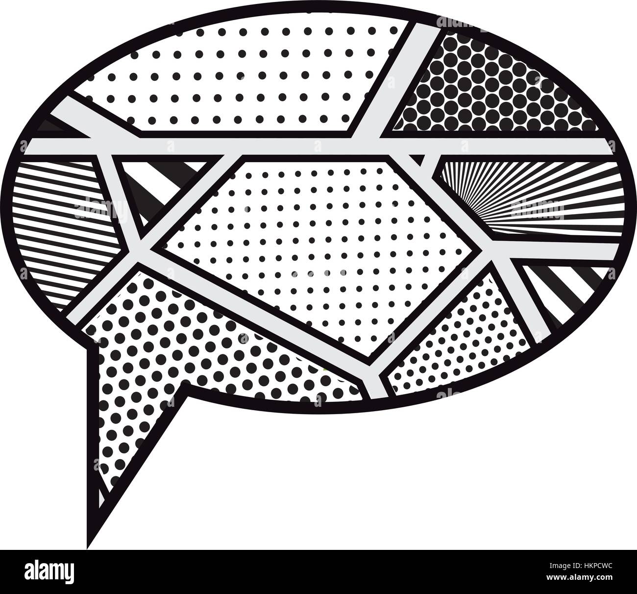 monochrome oval callout for dialogue in pop art vector illustration ...