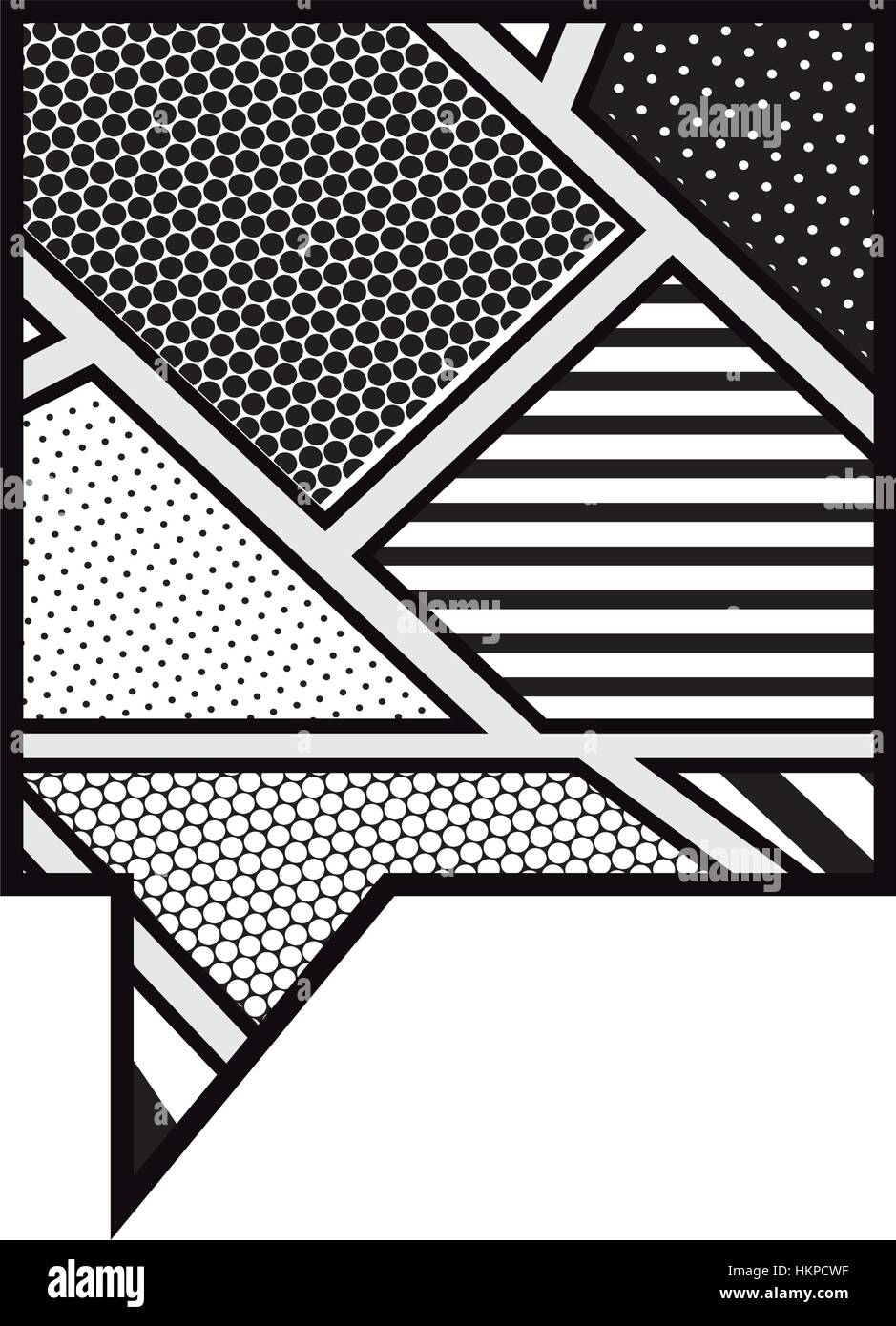 monochrome rounded square callout in pop art vector illustration Stock ...