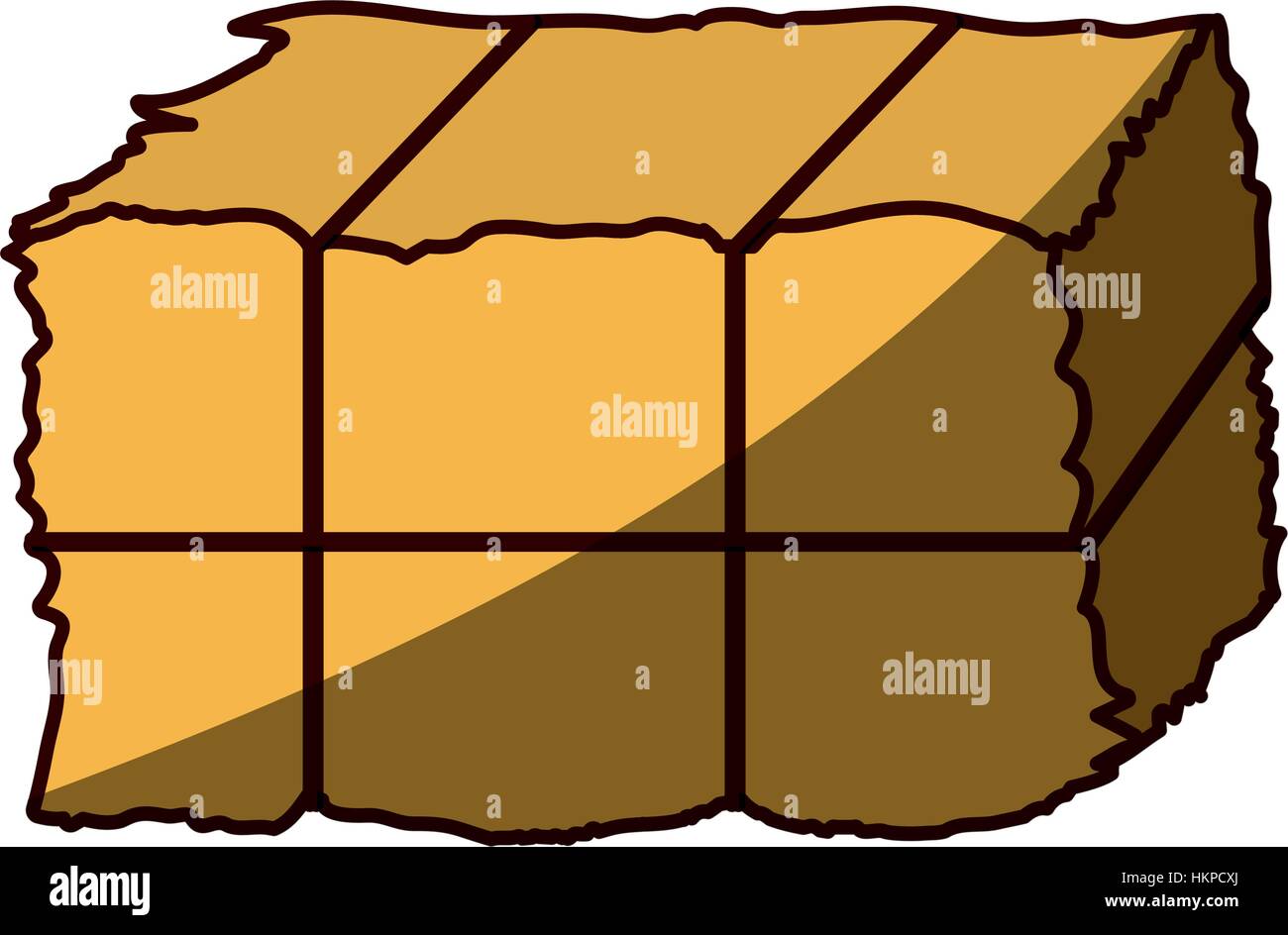 silhouette color with bale of hay with half shadow vector illustration ...