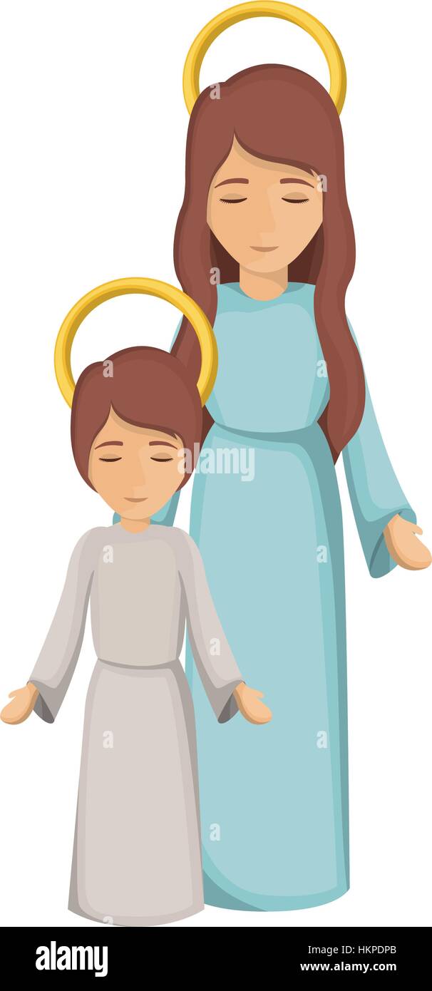 Mother mary with boy child jesus Stock Vector Images - Alamy