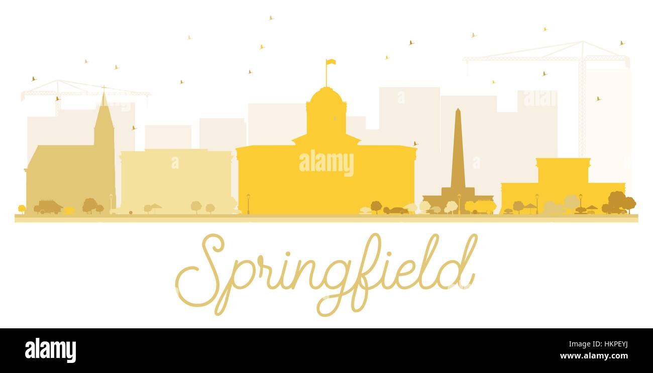 Springfield City skyline golden silhouette. Vector illustration. Simple ...