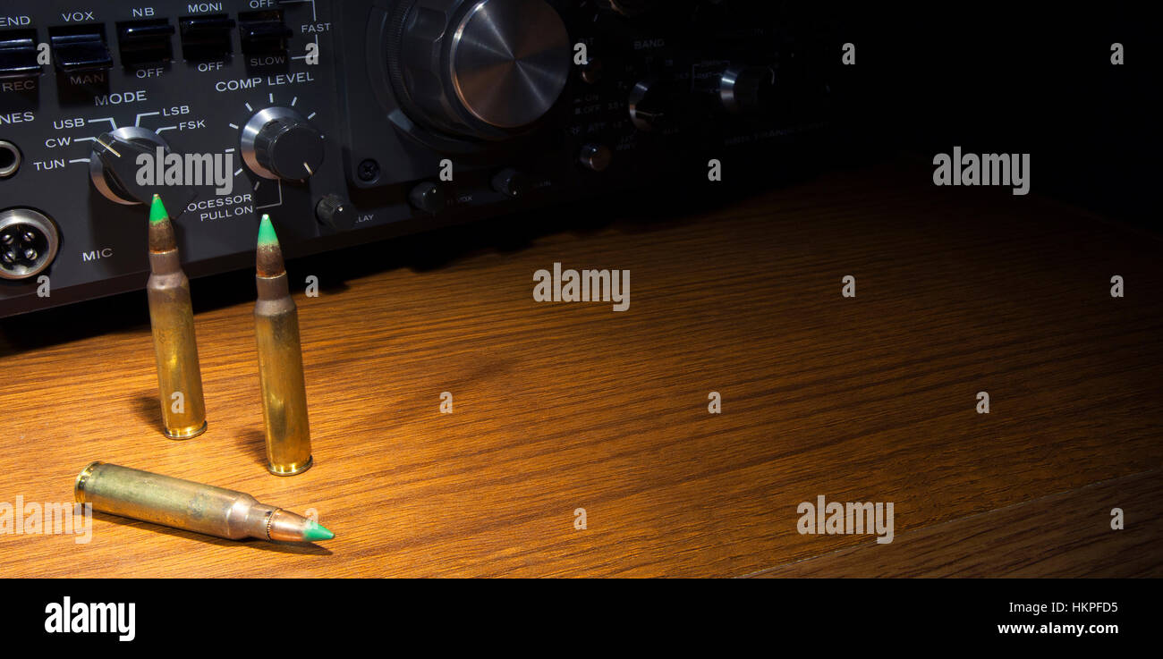Ham radio and cartridges ready for any emergency Stock Photo - Alamy