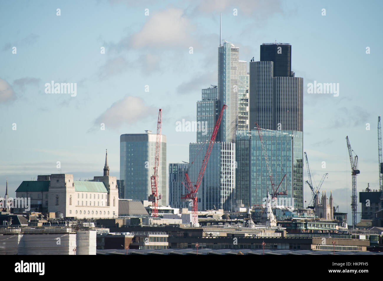 Buildings in the City of London as viewed from Waterloo Bridge on ...