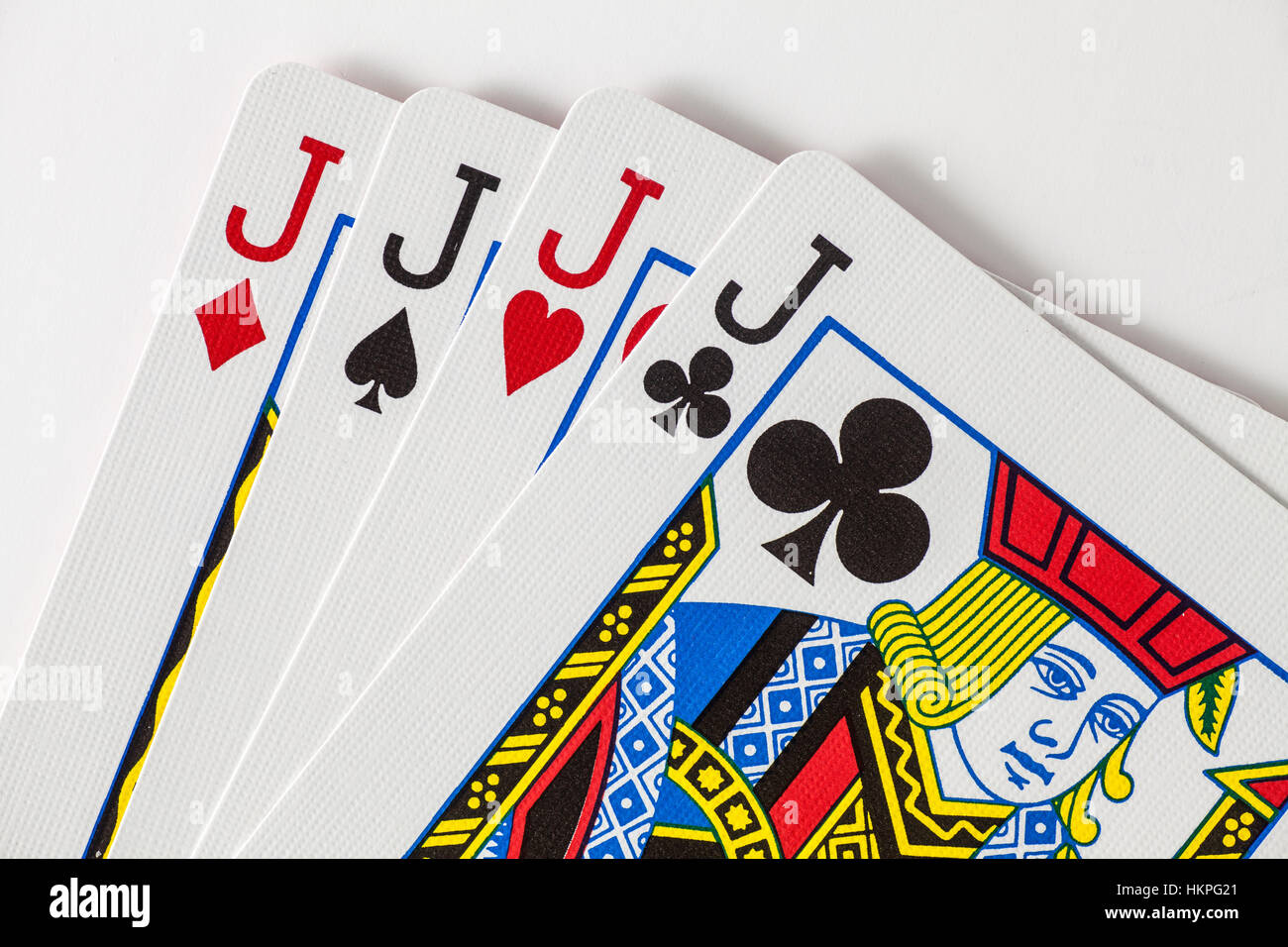 Playing Cards 4 jacks Stock Photo - Alamy