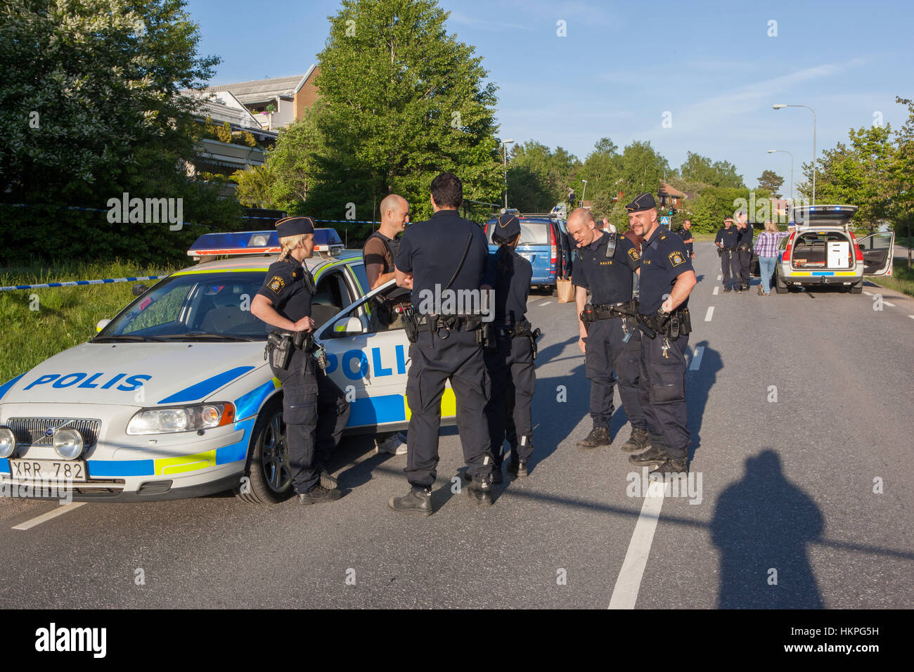 The police at a crime scene Stock Photo - Alamy
