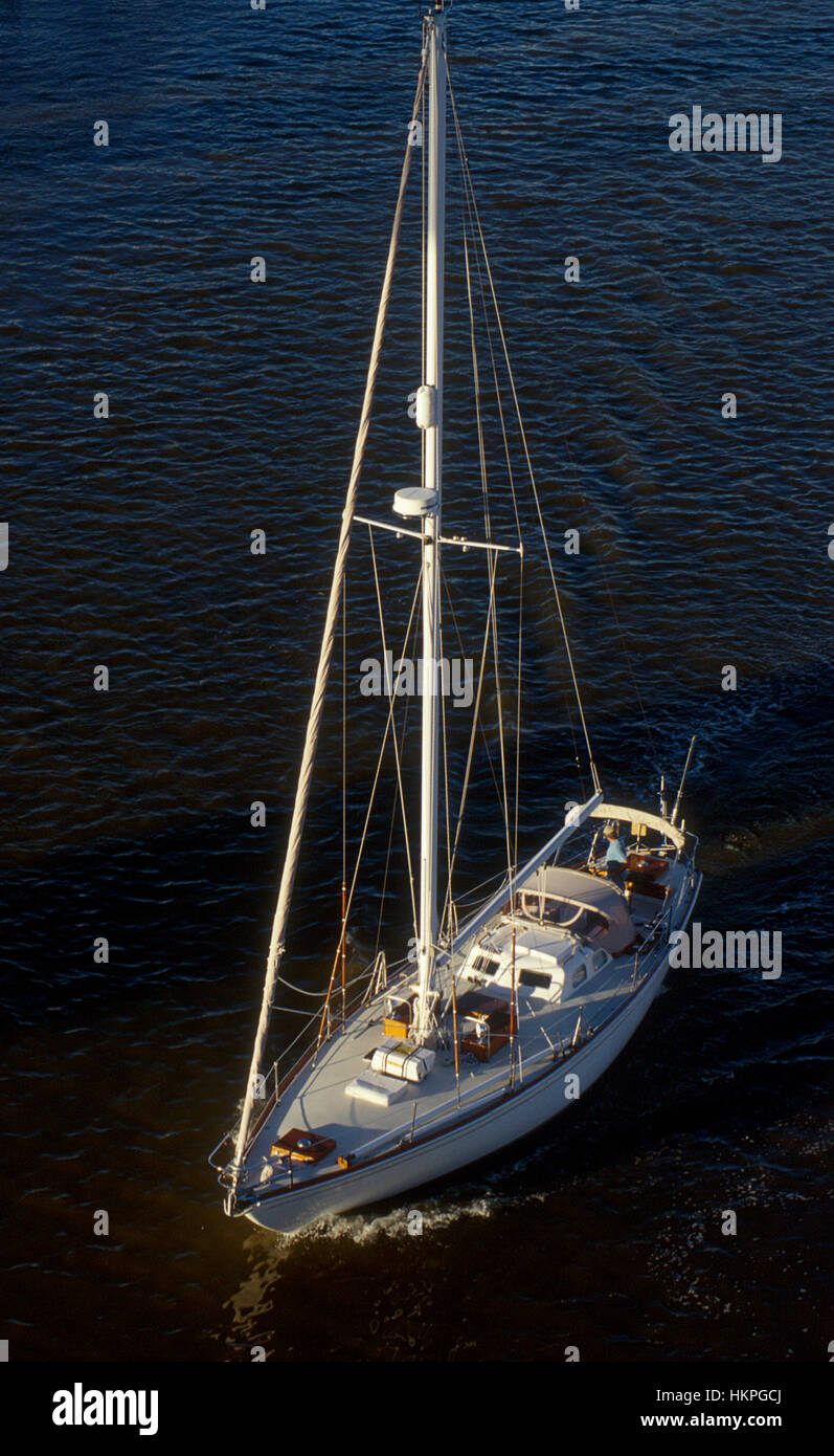 Ariel view of a large recreational sailboat Stock Photo - Alamy